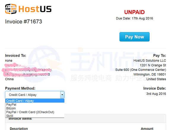 Hostus VPS到期支付账单图文教程 - 美国主机侦探